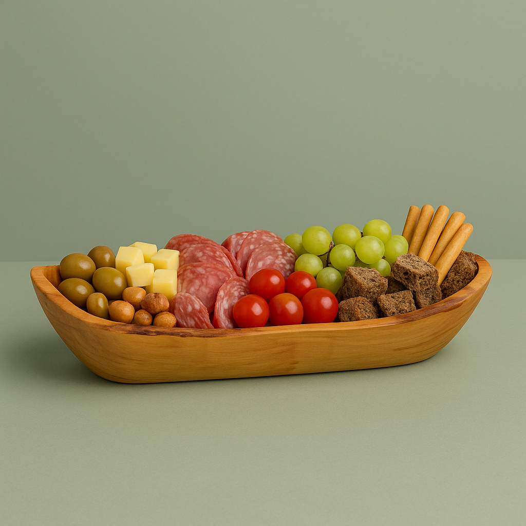 Olive Wood Grazing Boat | Handcrafted Bread Bowl 40cm ...